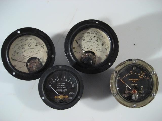 Vintage radio frequency antenna indicators weston lot